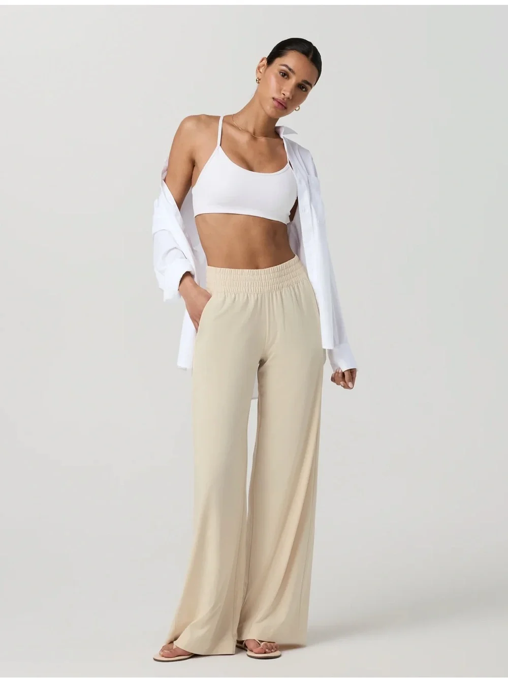 Vuori | Pants & Jumpsuits | Vuori Villa Wideleg Pants In Bleached Sand ...
